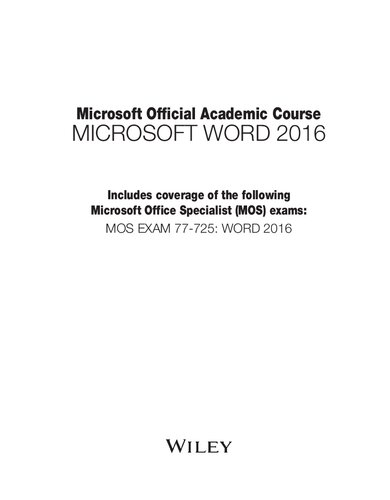 Microsoft Official Academic Course – Microsoft Word 2016 – Mezene Store