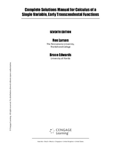 Ebook – Complete Solutions Manual for Calculus of a Single Variable, Early Transcendental ...
