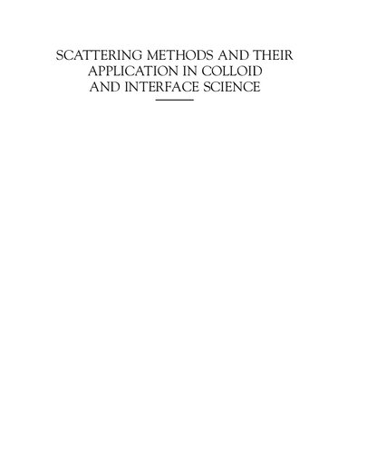 Ebook – Scattering Methods and their Application in Colloid and Interface Science (PDF Instant ...