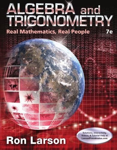 Algebra And Trigonometry Real Mathematics Real People 7Th Edition ...