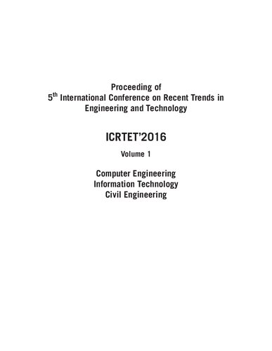 Ebook – roceeding of 5 th International Conference on Recent Trends in Engineering and ...
