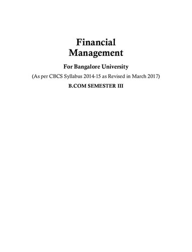 Ebook – Financial Management For Bangalore University (As per CBCS ...
