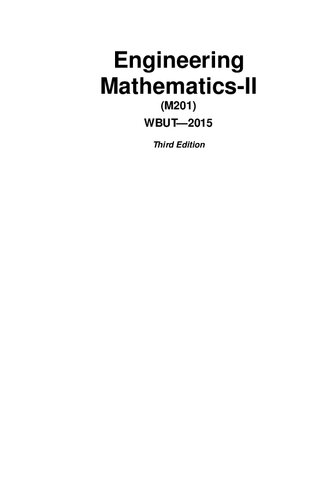 Ebook – Engineering Mathematics-II (M201) WBUT—2015 (PDF Instant ...