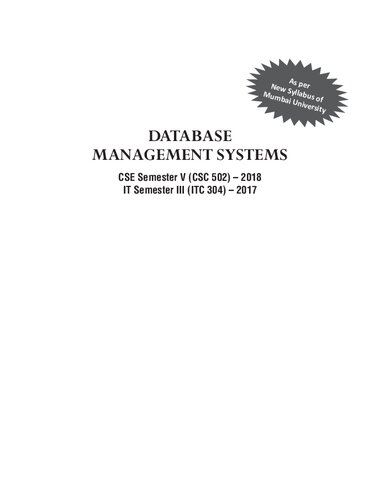 Ebook – Database Management Systems – MU (PDF Instant Download) – Manybook Shop