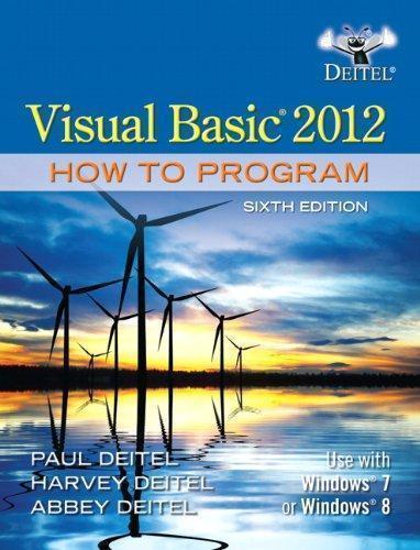 Visual Basic 2012 How To Program 6th Edition Twin Sea Star