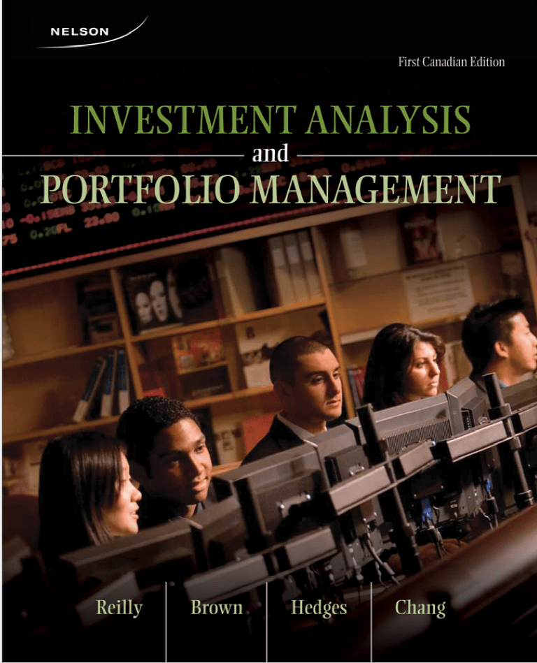 Investment Analysis and Portfolio Management, 1st Canadian Edition ...