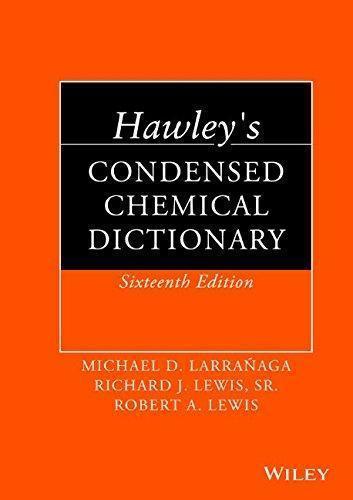 Hawleys Condensed Chemical Dictionary 16Th Edition – Auckoo Store